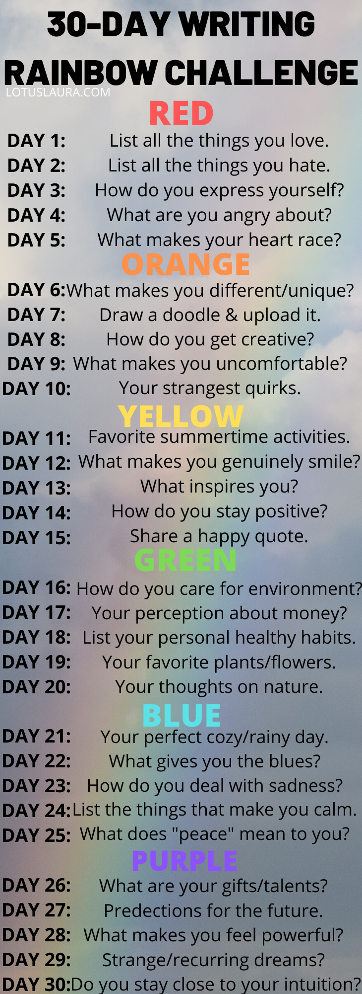 30-day writing rainbow challenge – Crystal Aura Gaze